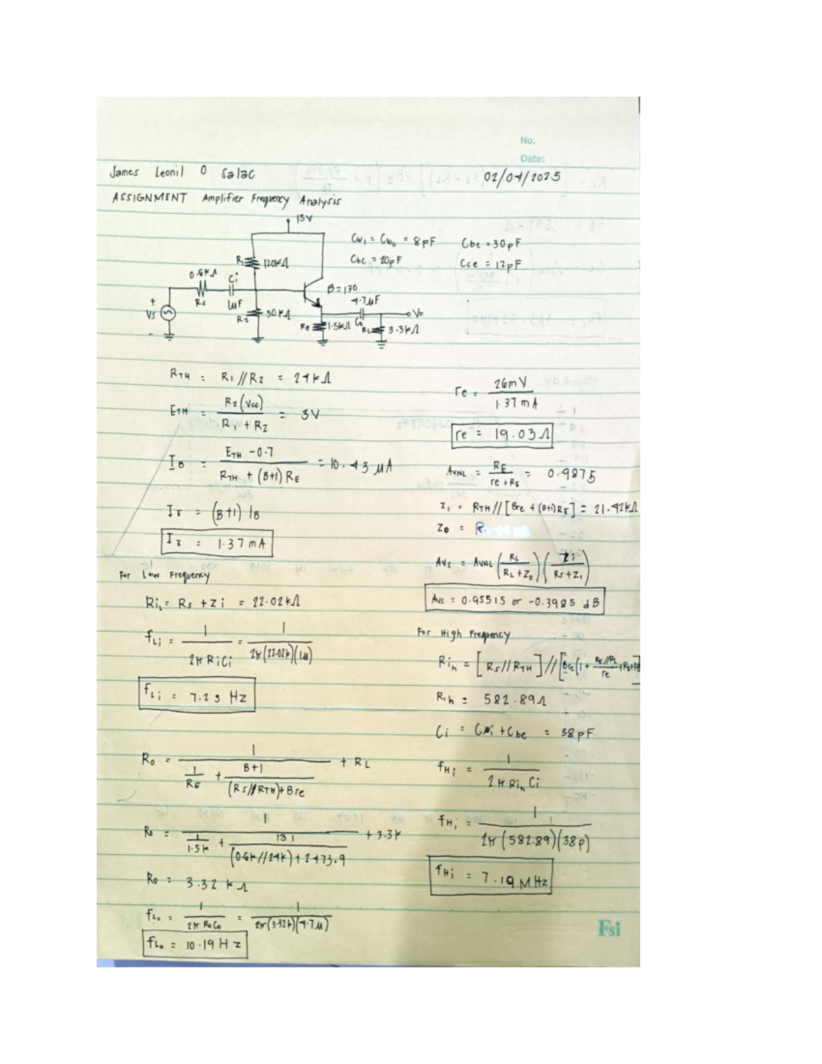 Salac - computer - COMPUTER ENGINEERING - No. Date: James Leonil Salac ...