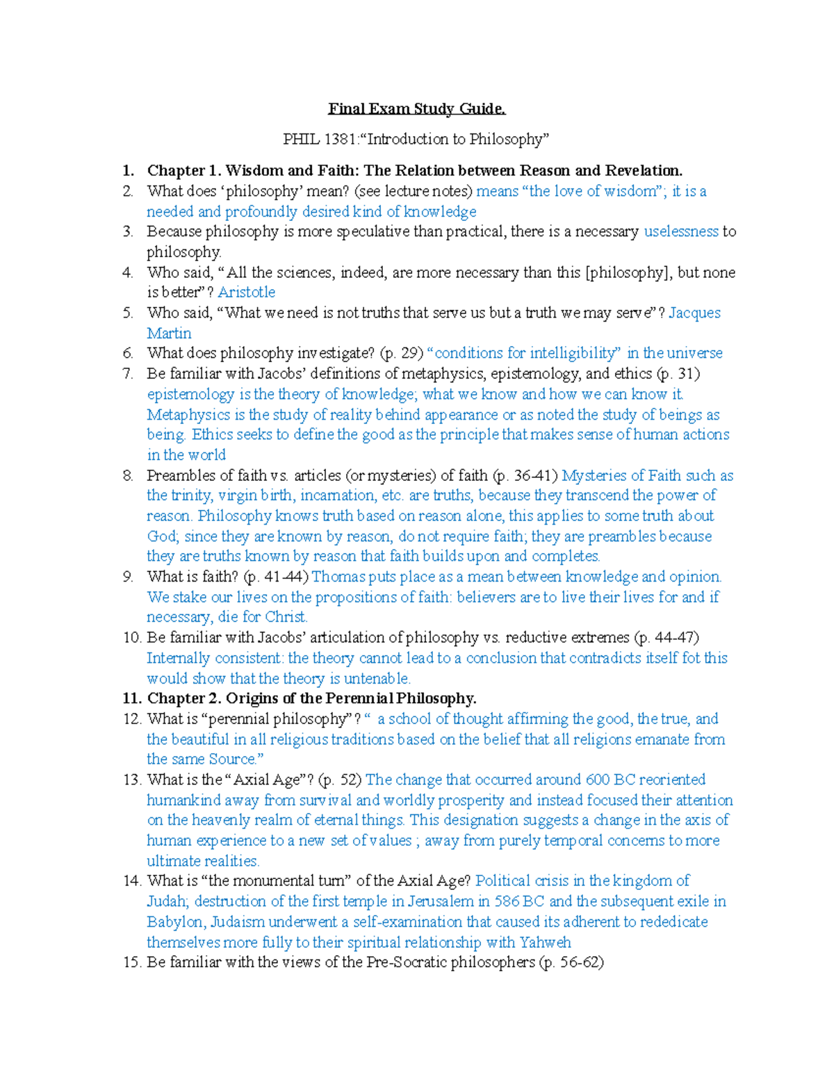 PHIL 1381 Final Exam Study Guide: Key Concepts in Philosophy - Studocu