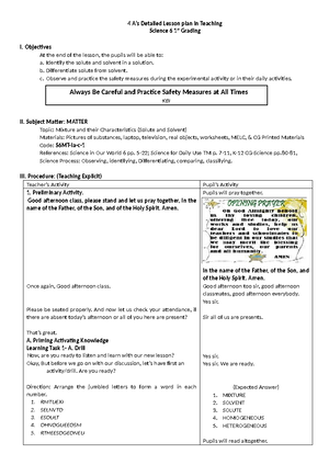 4th quarter cot lesson plan - School: TIGDARANAO ELEMENTARY SCHOOL ...