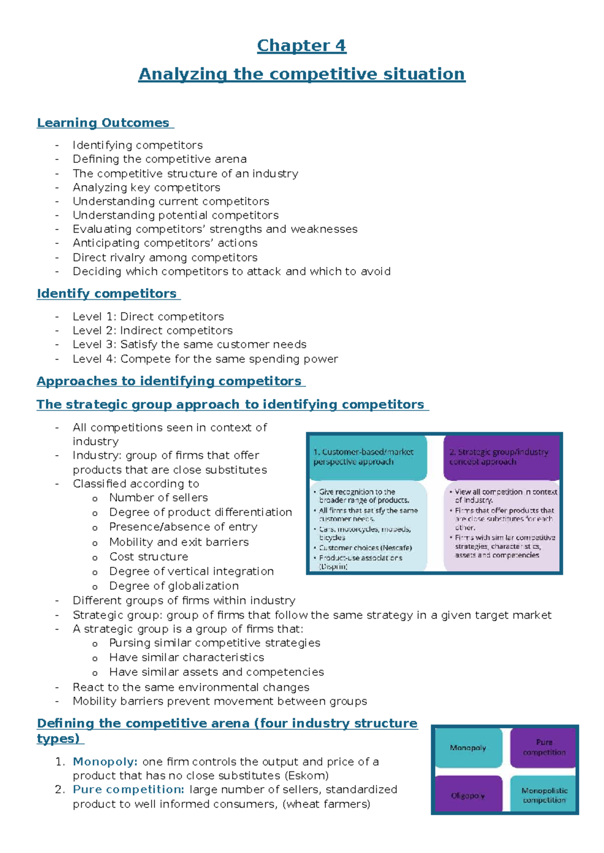 Chapter 4: Analyzing the competitive situation and identifying ...