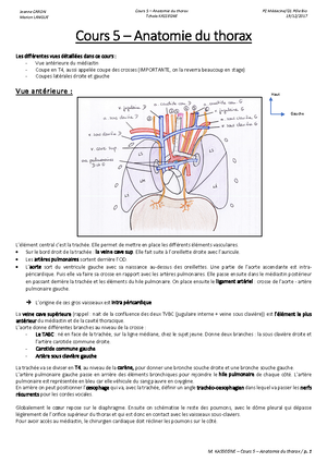 Cours 4 - Anatomie Thoracique - Warning: TT: undefined function: 32 Warning: TT: undefined ...