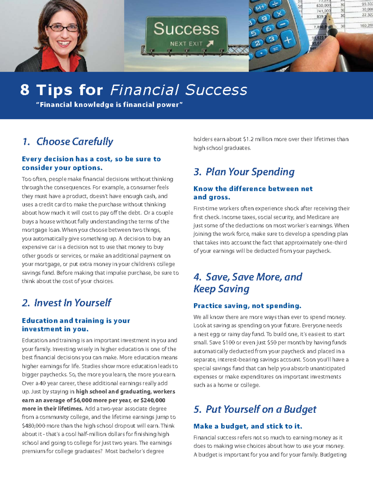 8 Tips for Financial Success: A Guide to Smart Money Choices - Studocu