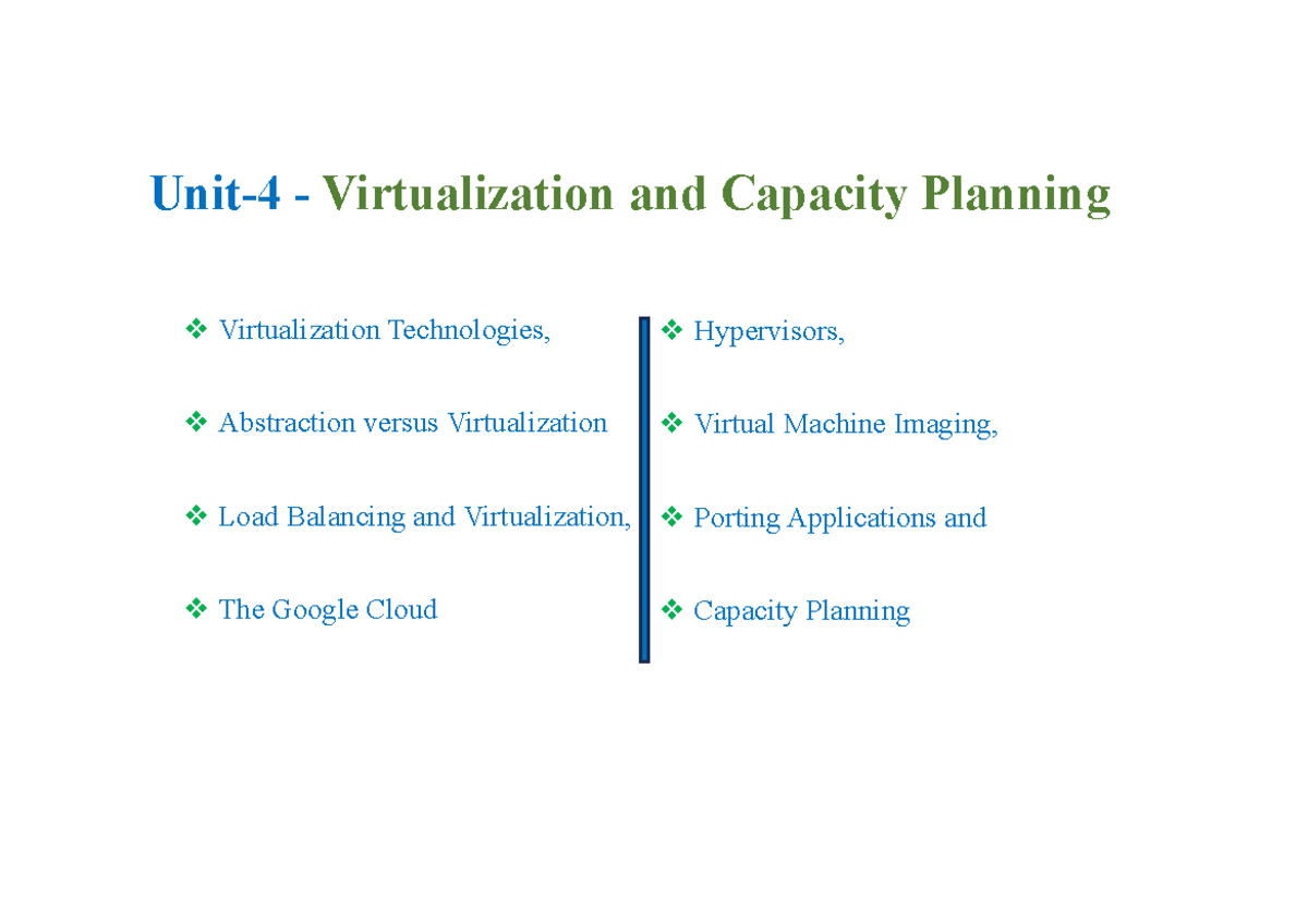 CC UNIT-4 PPT-1: Virtualization Technologies in Cloud Computing - Studocu