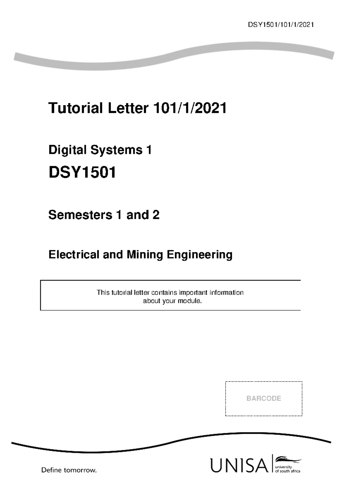 DSY1501 2021tl 101 3 b latest Version - DSY1501/101/1/ Tutorial Letter ...