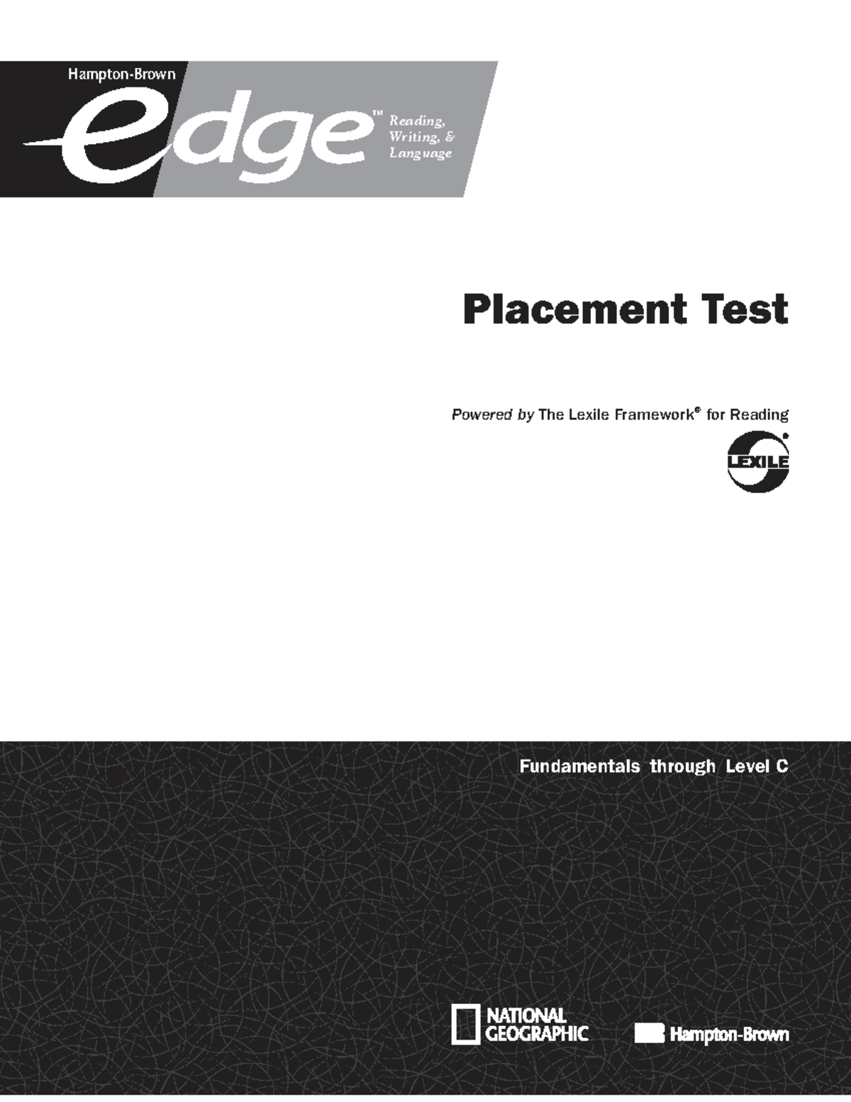 Edge placement test - Reading, Writing, & Language ####### Hampton ...