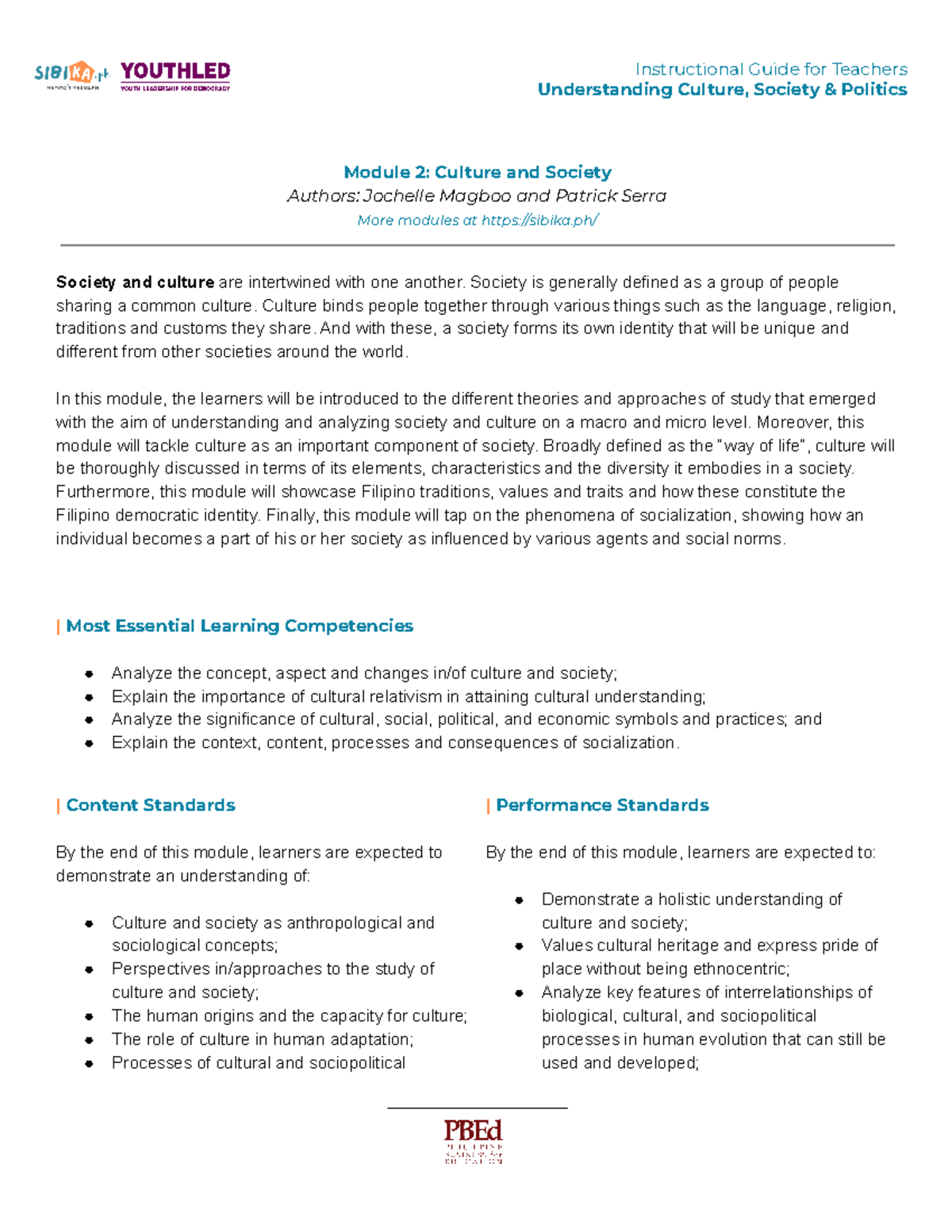 Module 2: Culture & Society - Understanding Key Concepts and Theories ...