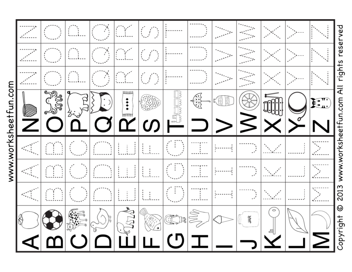 Alphabets Tracing Worksheet - Bachelor of Secondary Education - A N B O ...