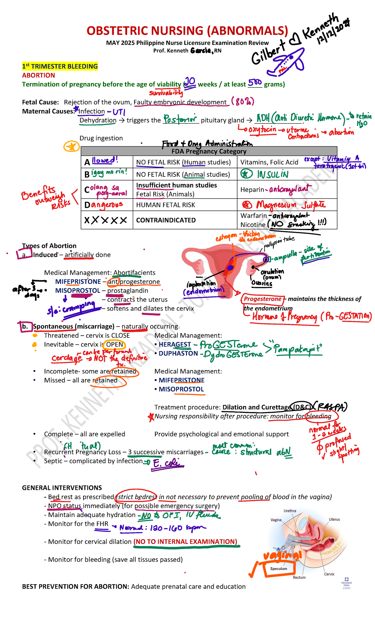 Abnormal OB Nursing Notes (Philippines) Review for May 2025 Exam - Studocu