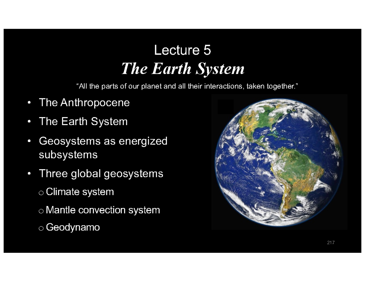 Earth System Science: Understanding the Anthropocene and Geosystems ...