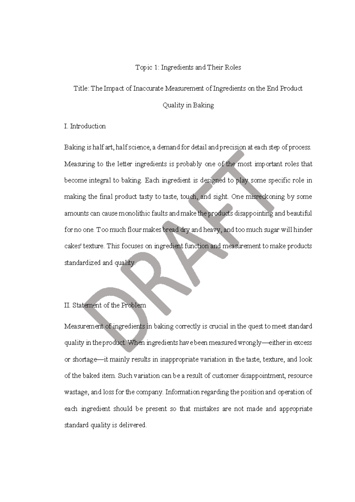 The Impact of Ingredient Measurement on Baking Quality (Culinary 101 ...