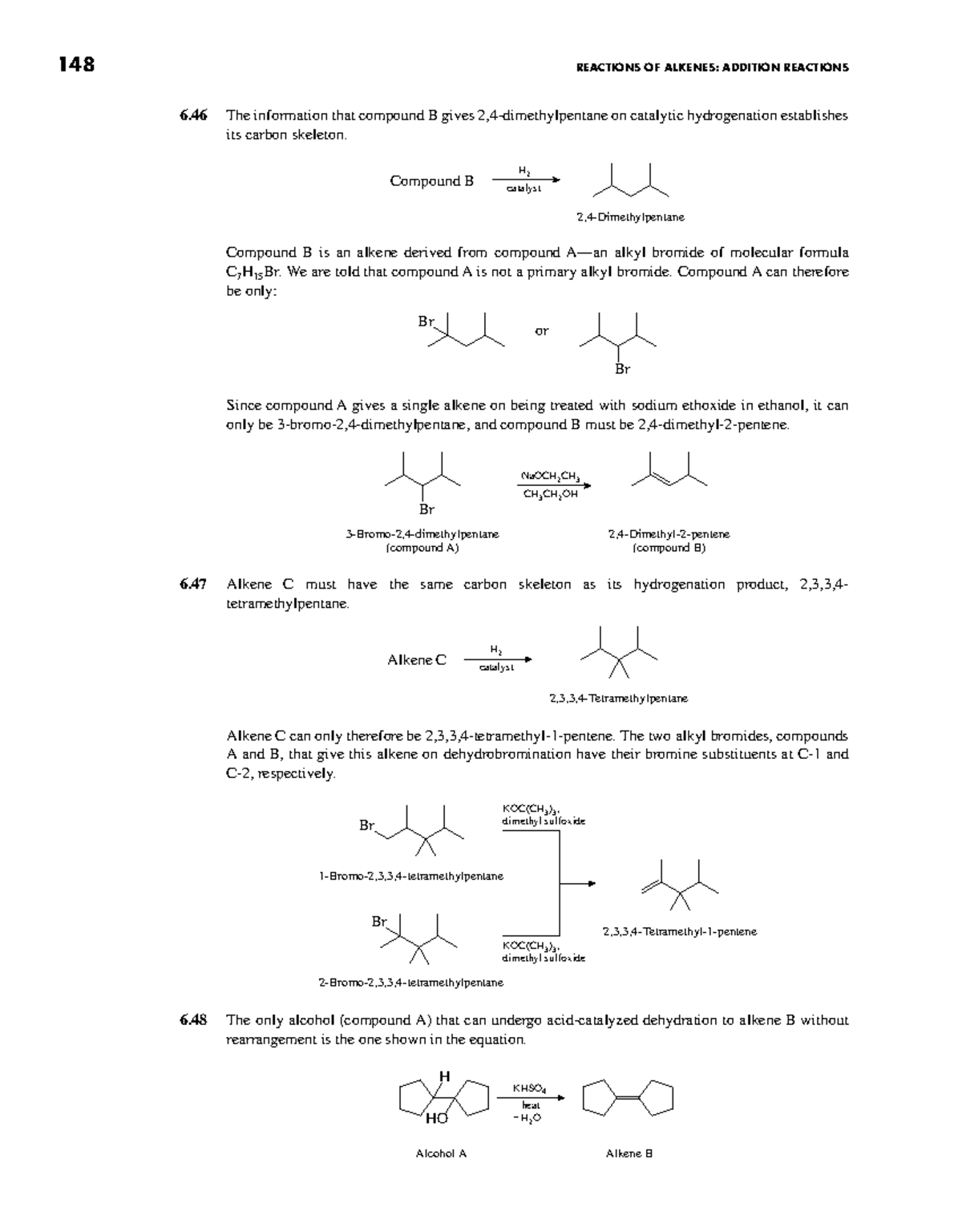 Organic Chemistry 4th Ed: Alkenes Addition Reactions (148) - Studocu