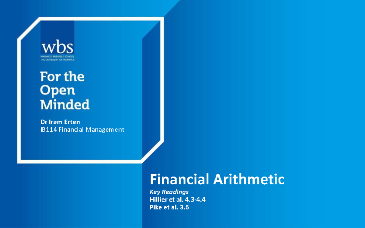 IB114 Financial Management: Key Readings on Effective Annual Rate and ...