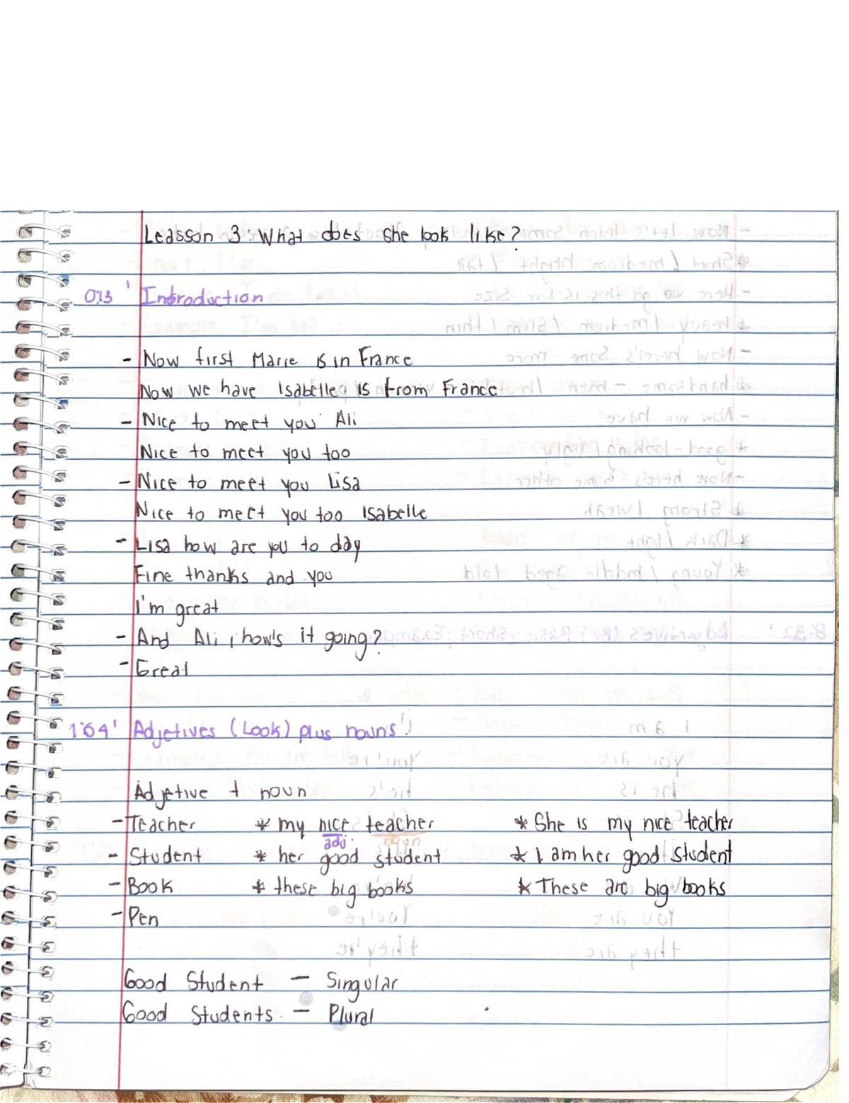 U1T3a10 - Lesson 3: Describing People and Their Characteristics - Studocu