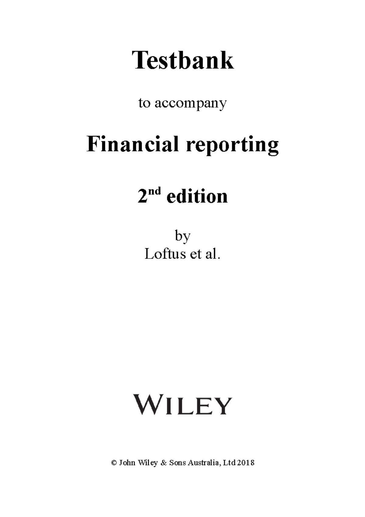 Ch25: Business Combination Test Bank - Testbank to accompany Financial ...