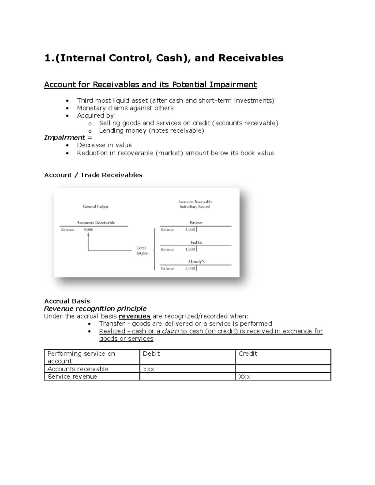 CH5: Internal Control for Cash and Receivables Management - Studocu