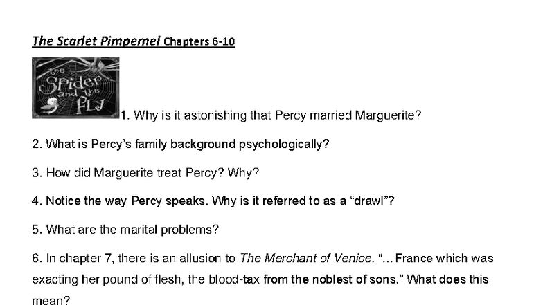 The Scarlet Pimpernel Study Guide: Chapters & Key Themes Analysis - Studocu