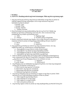 [Solved] TAYAHIN I PANUTO Tukuyin ang konsepto na inilalarawan ng mga - Araling Panlipunan - Studocu