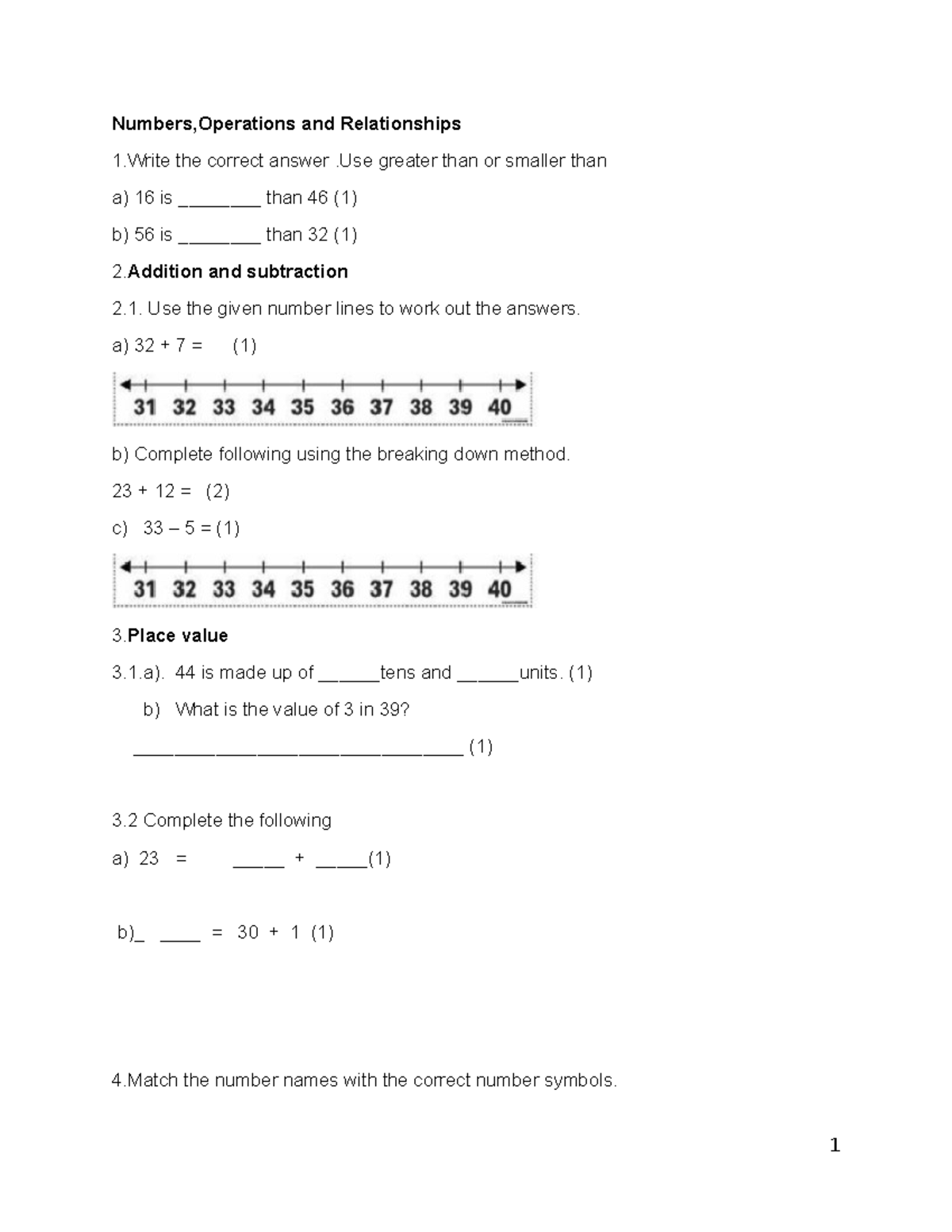 Numeracy Tasks Grade 2 Term 2: Operations & Relationships - Studocu