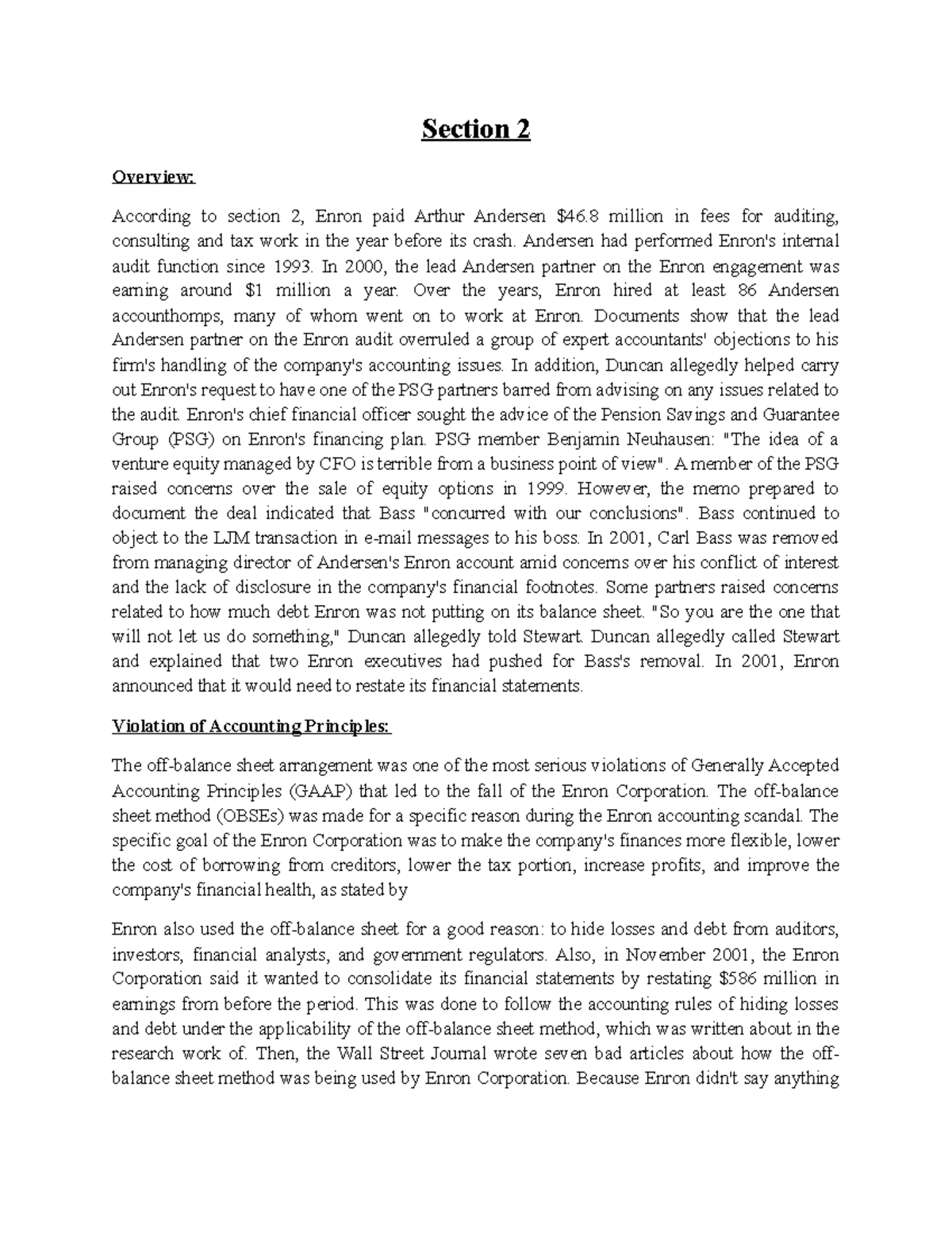 Enron SEC 24 - Audit Case Study: Key Violations & Implications - Studocu