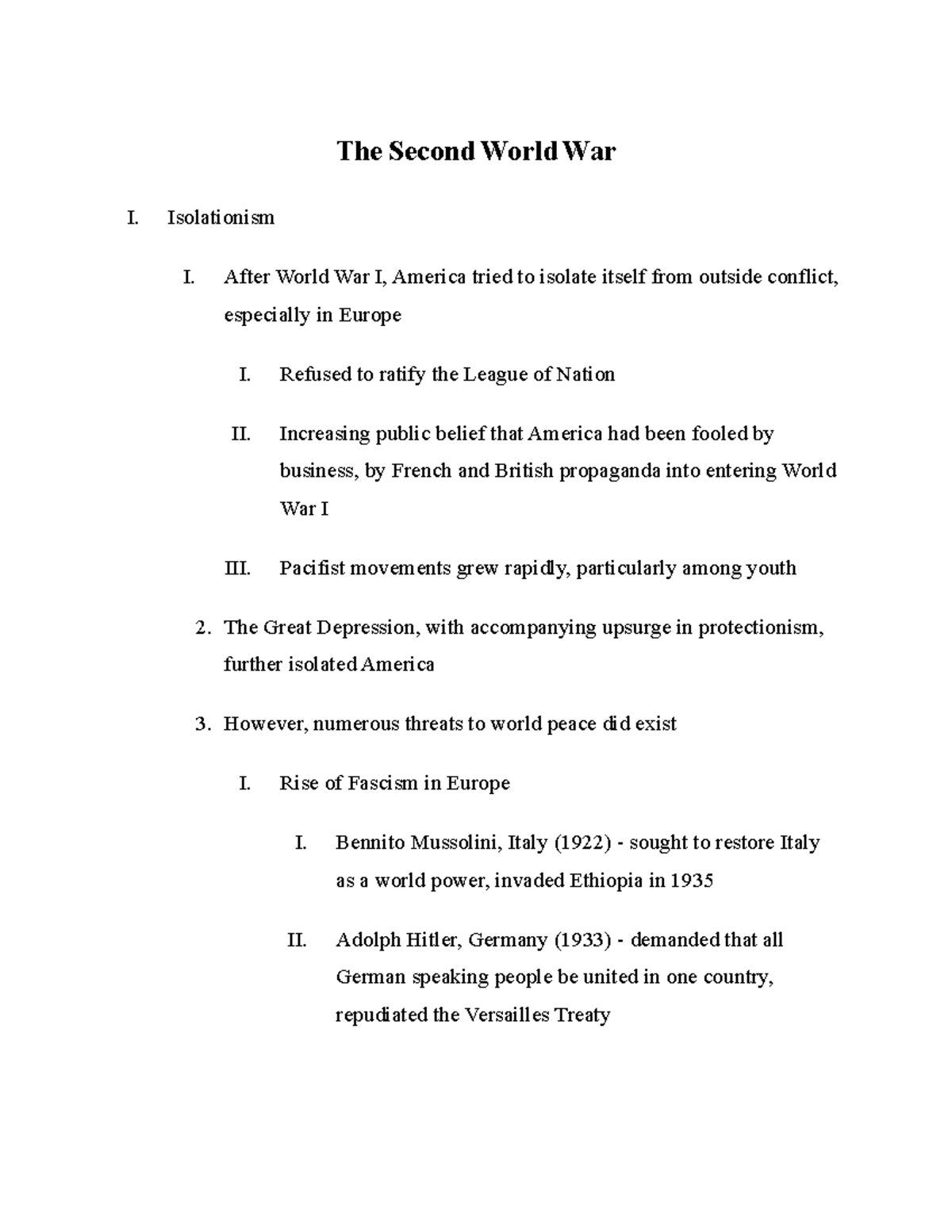 World War Two - An examination of the United States after the Civil War ...