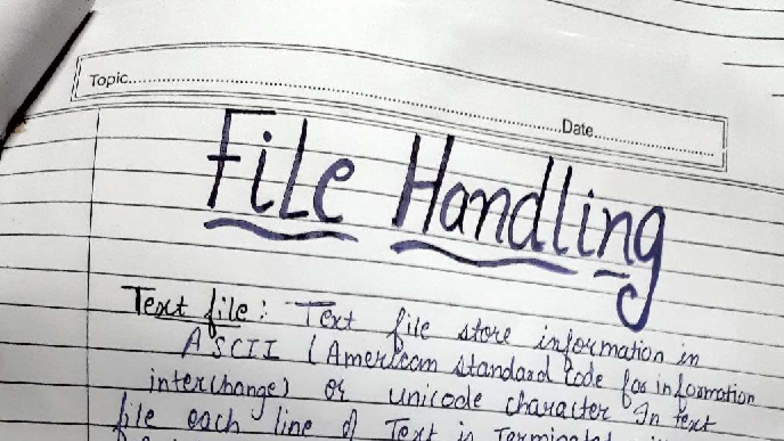 File Handling in Python - IT Lab Notes - Studocu