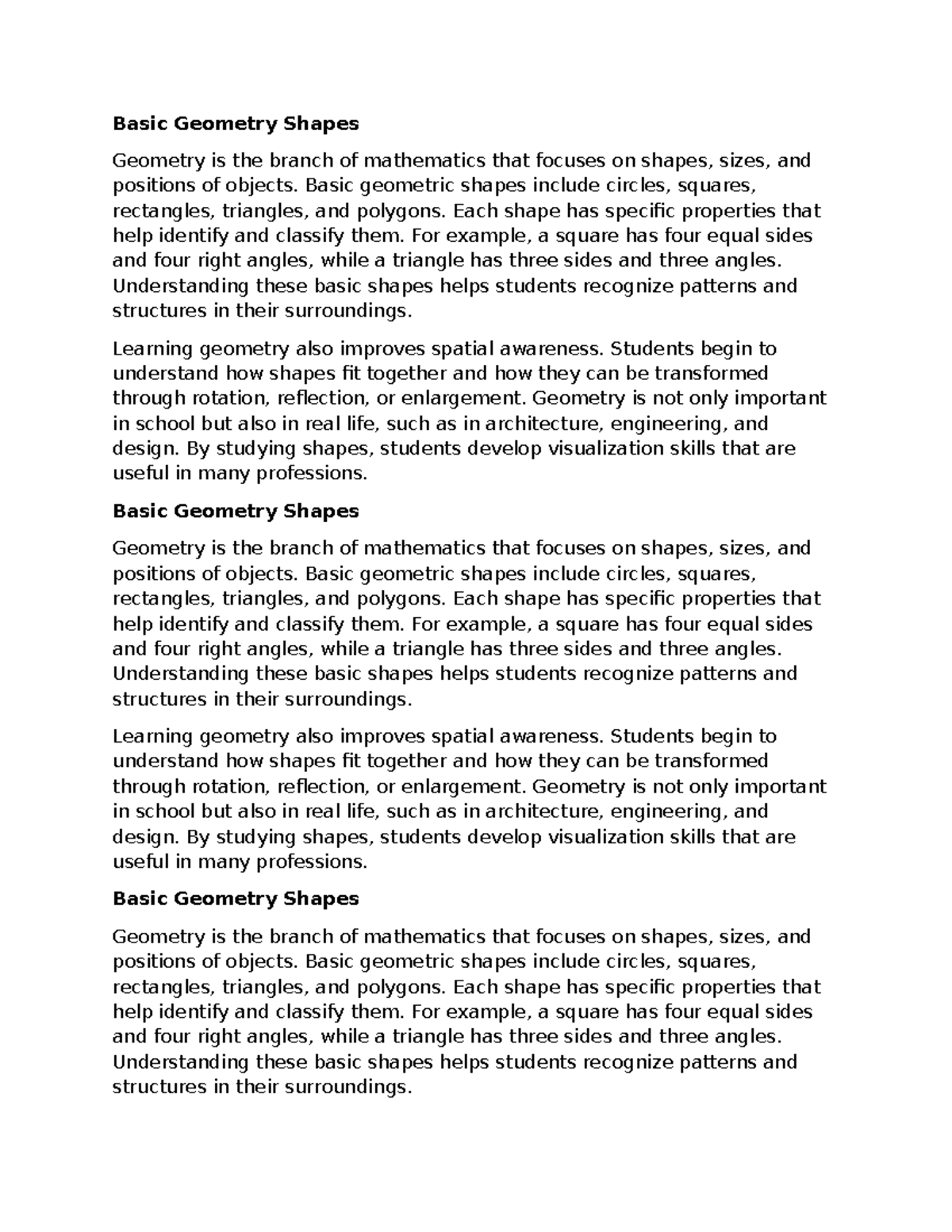 Basic Geometry Shapes: Understanding Fundamentals in Math (DHS 101 ...