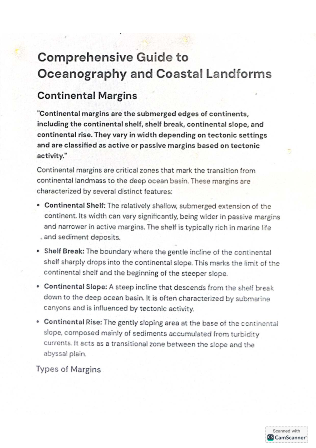 Geol 101: Comprehensive Overview of Oceanography & Coastal Landforms - Studocu