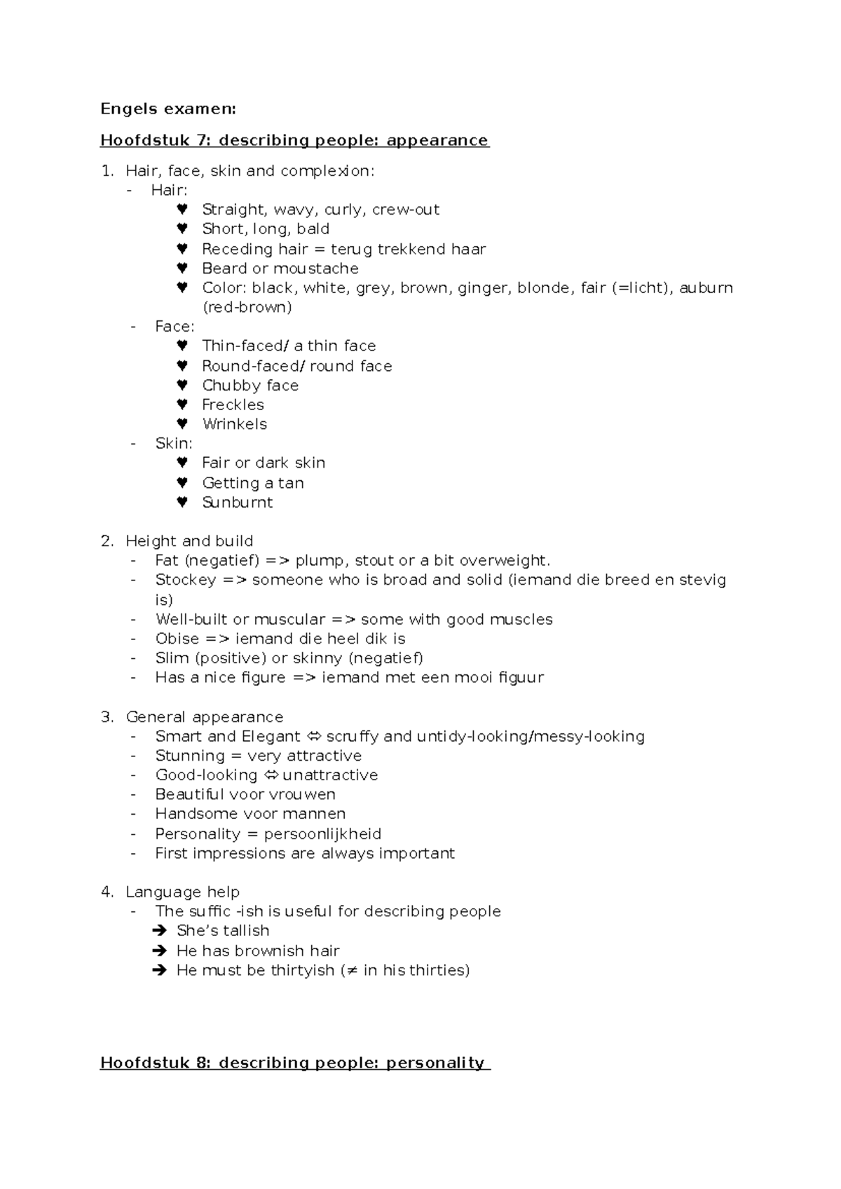 Engels Examen: Hoofdstukken 7-11 en 70-72 Samenvatting voor Week 6 ...