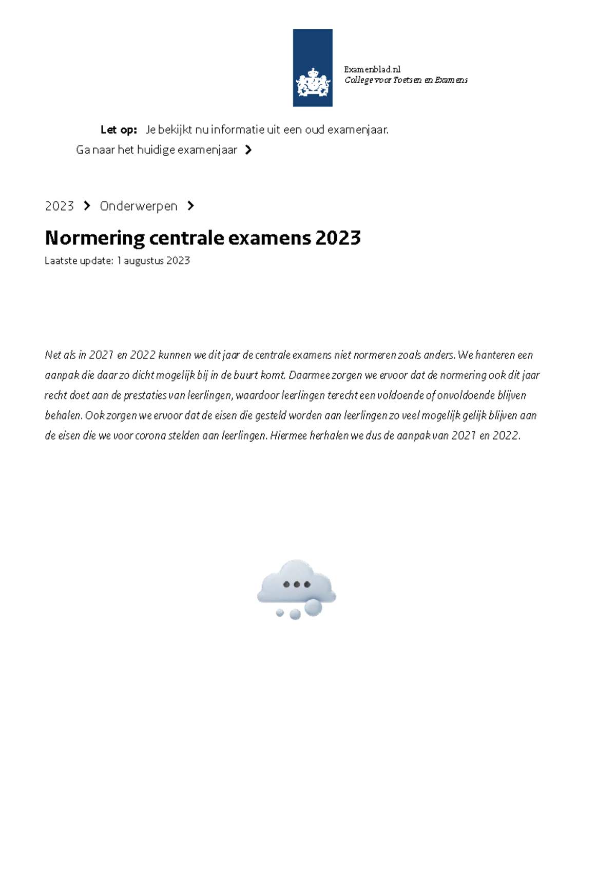 Normering Centrale Examens 2023 - Examenblad Informatie - Studeersnel