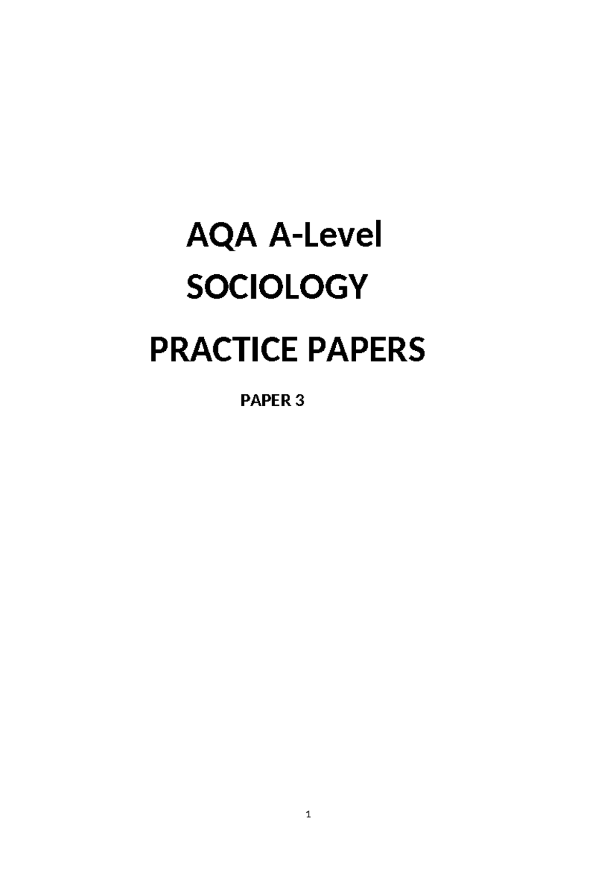 AQA A-Level Sociology Practice Paper 3: Crime, Deviance, and Theories ...