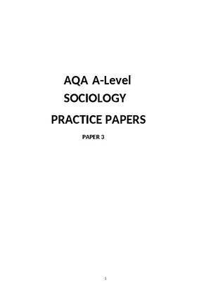 AQA A-Level Sociology Practice Paper 3: Crime, Deviance, and Theories ...