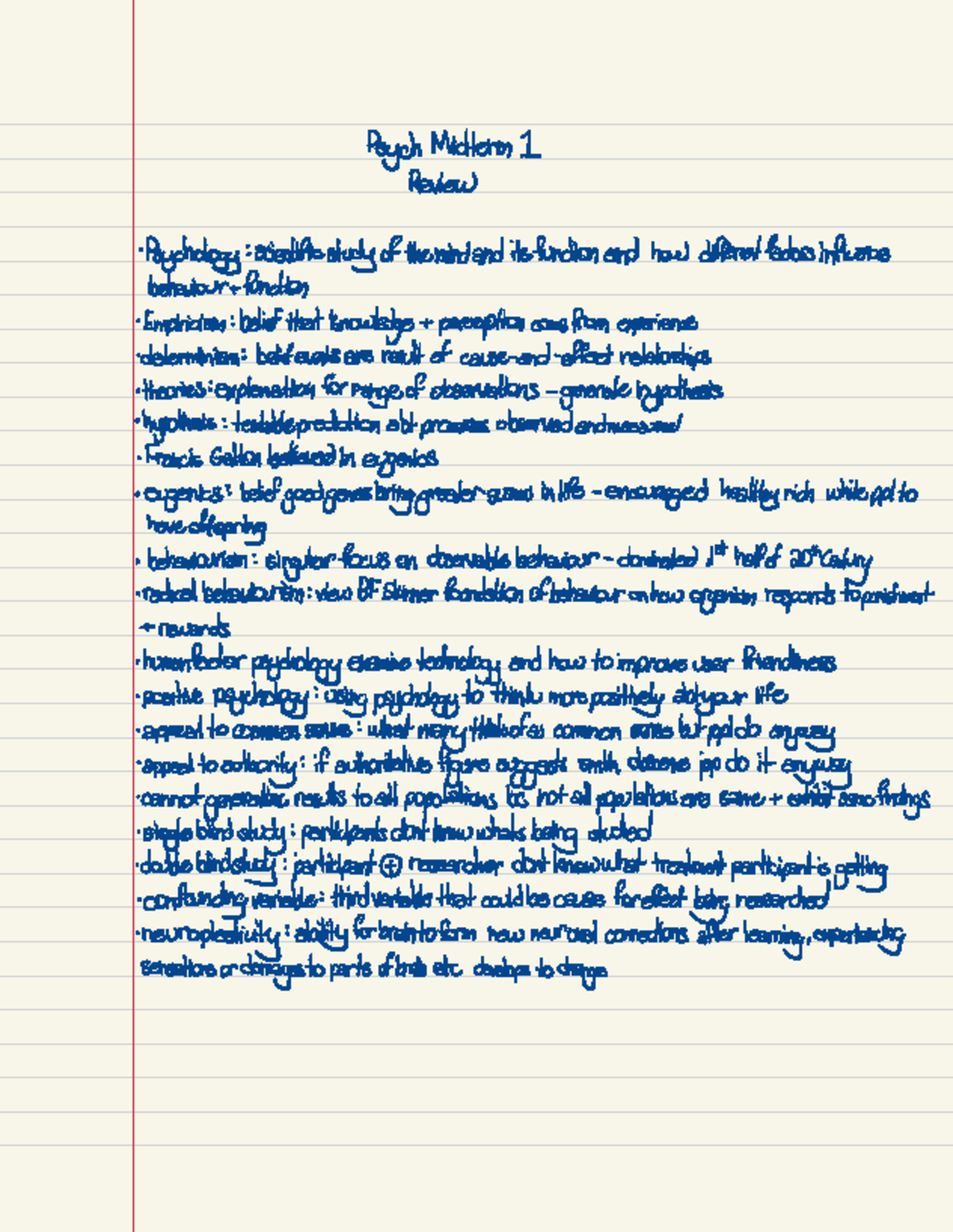 Psych 1000 Midterm Review: Key Concepts and Theories Analysis - Studocu