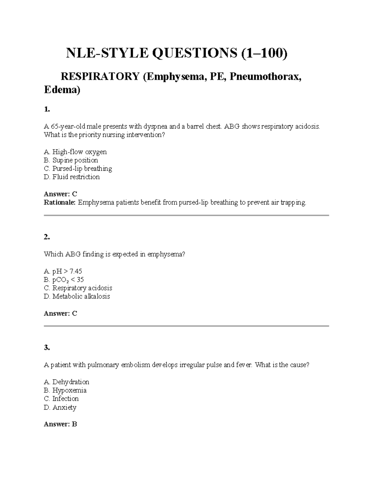 Ms4 NLE Review: Respiratory, Neuro, Endocrine, Hematology Insights ...