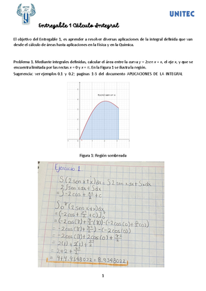 Entregable 1 calculo integral - UNIVERSIDAD TECNOL”GICA DE M.. CAMPUS EN LINEA PRIMER ENTREGABLE ...