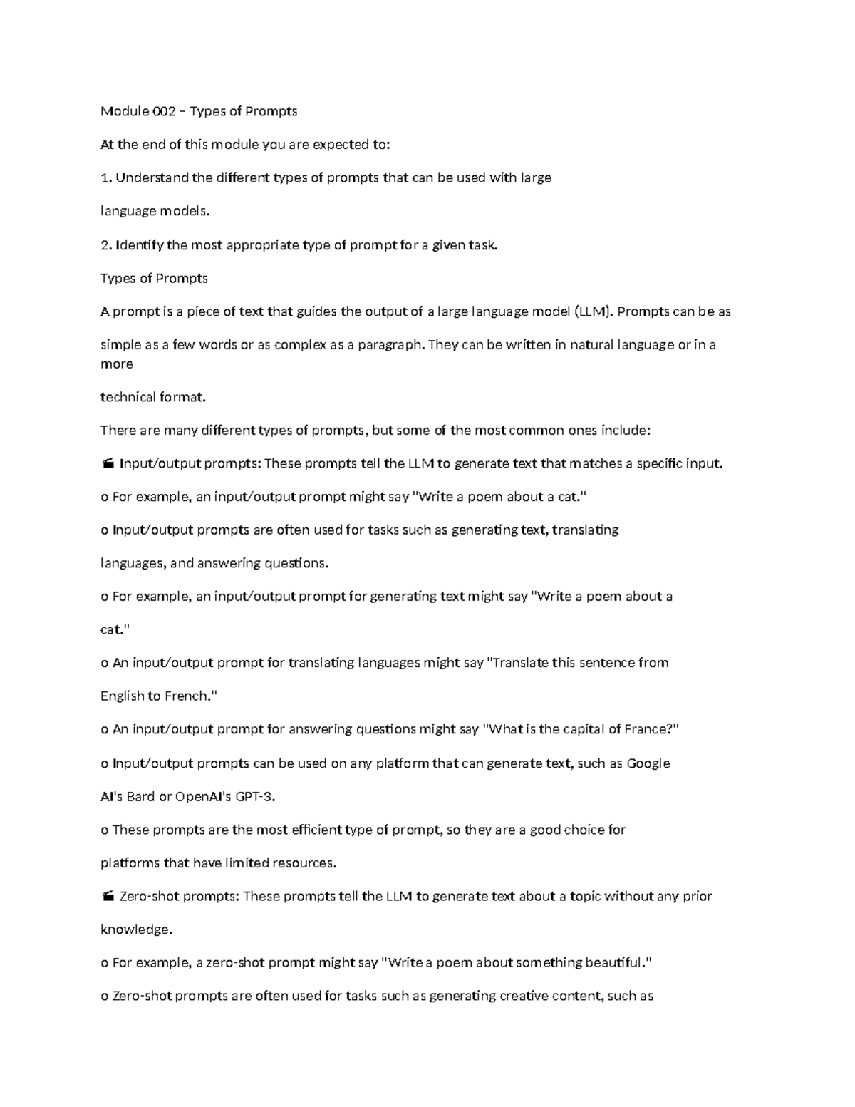 Introduction to prompt engineering 2 - Module 002 – Types of Prompts At ...