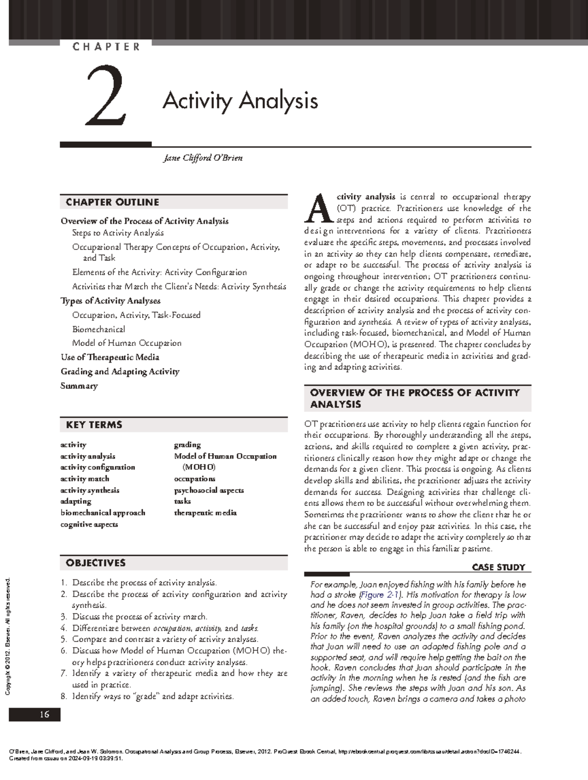 Occupational Therapy Insights: Chapter 2 - Activity Analysis (OT 101 ...