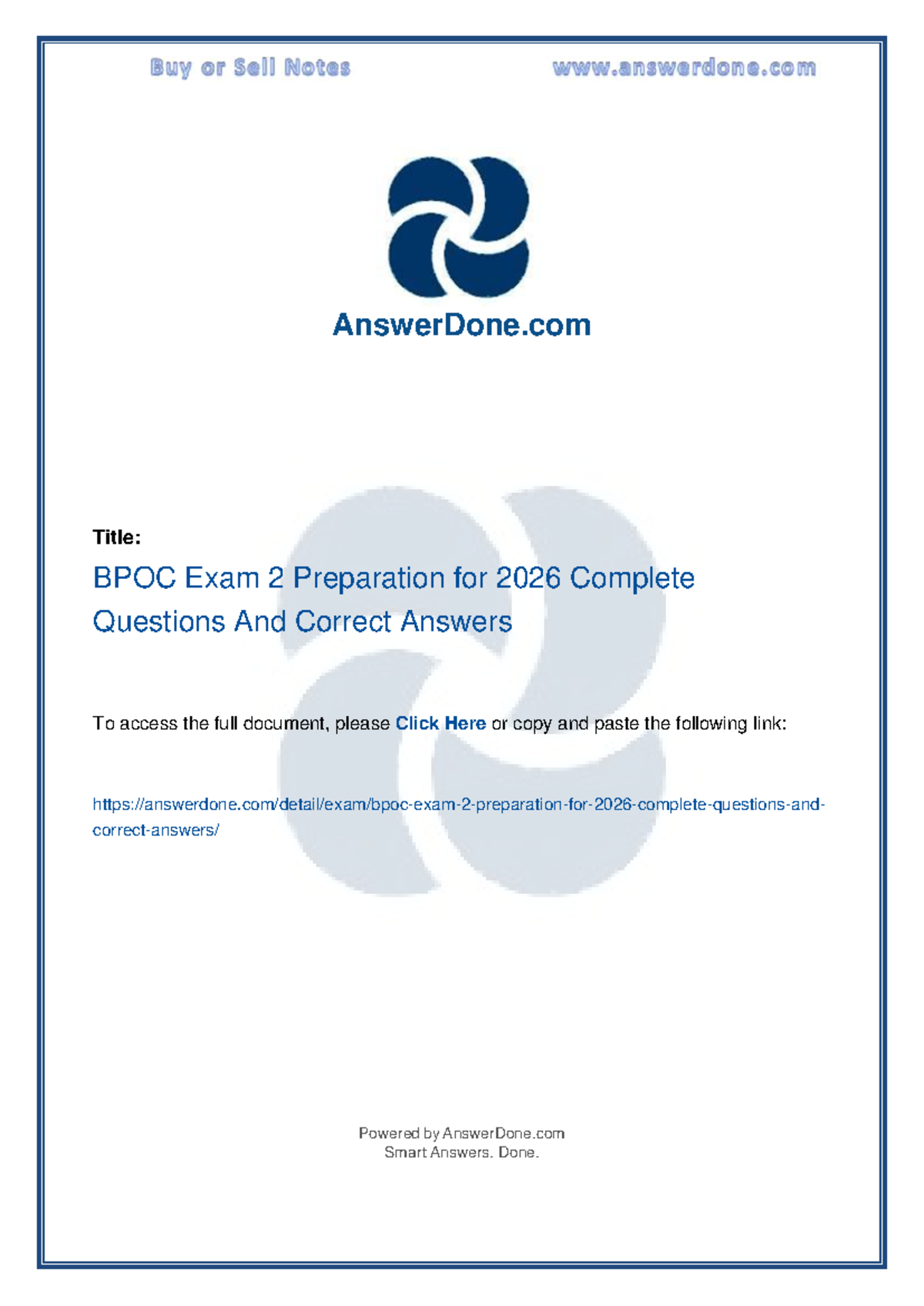 BPOC Exam 2 Prep 2026: Complete Q&A Guide for Success - Studocu