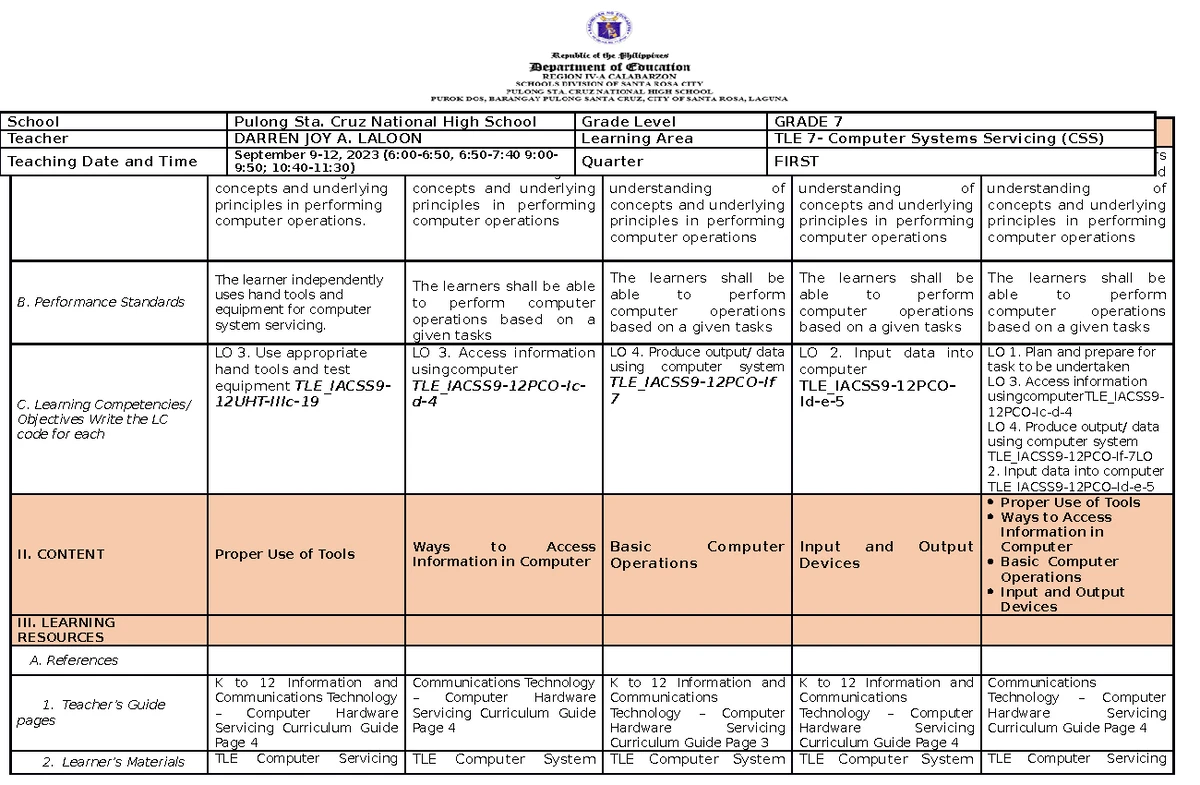 Grade 6 DLL TLE-ICT Q4 Week 6 Lesson Plan Overview - Studocu