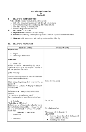 A Detailed Lesson Plan - A Detailed Lesson Plan In Grade 3-Religion ...