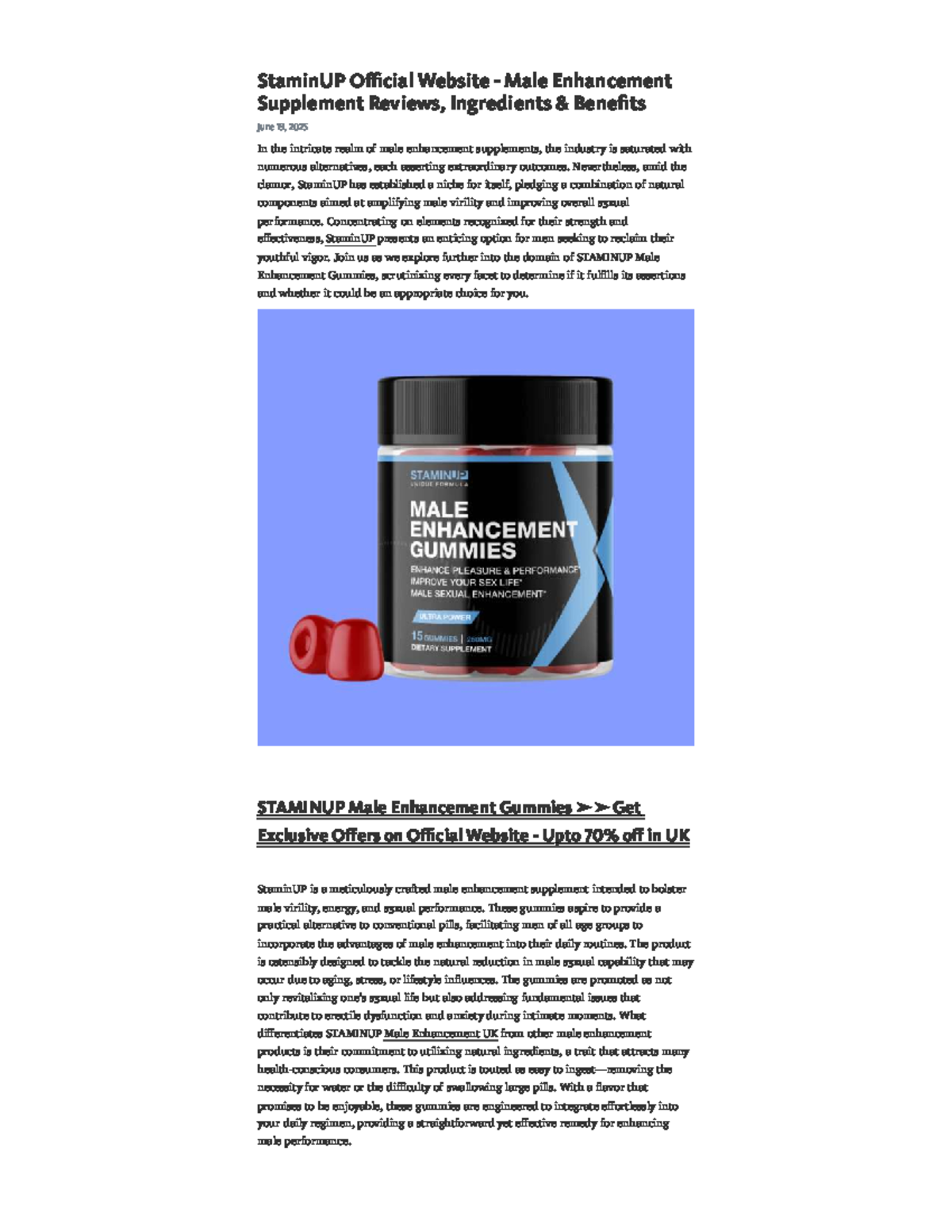 StaminUP Male Enhancement Gummies: Reviews, Ingredients & Benefits Guide - Studocu