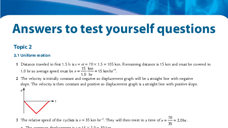 WS2 - Test Yourself Solutions: Uniform Motion and Forces - Studocu