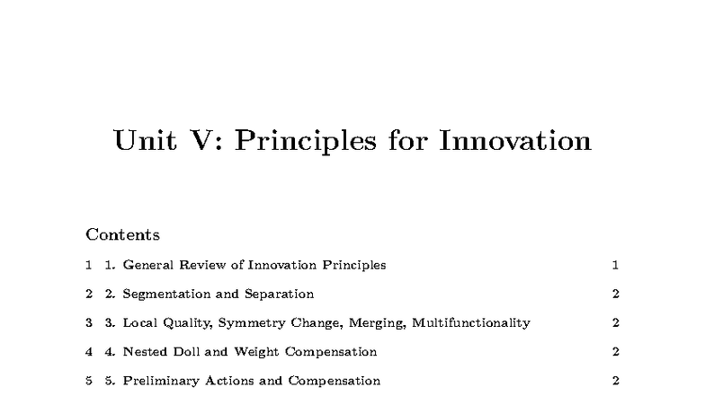 Unit V: Detailed Study Notes on Innovation Principles (IPS) - Studocu