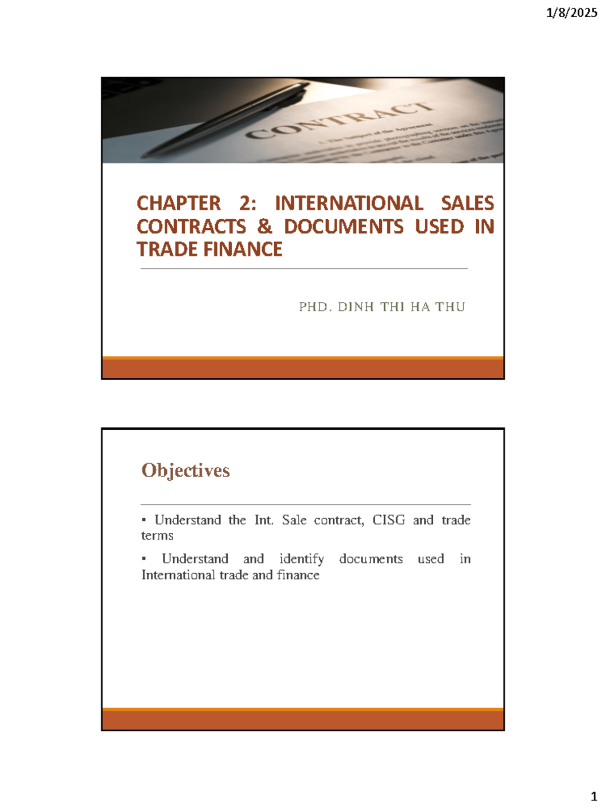 CHAPTER 2: INTERNATIONAL SALES CONTRACTS & TRADE FINANCE DOCUMENTS ...
