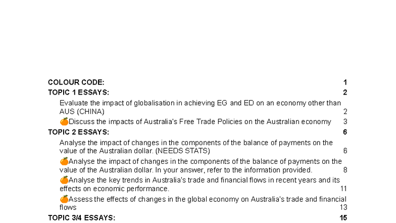 HSC ECONOMICS: Impact of Globalisation, Free Trade, and BOP on ...