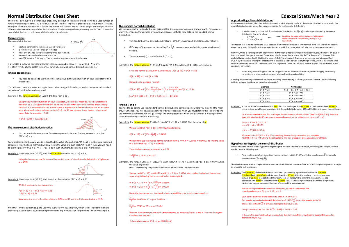Ch.3: Normal Distribution Overview & Key Concepts - Edexcel Stats 2 ...