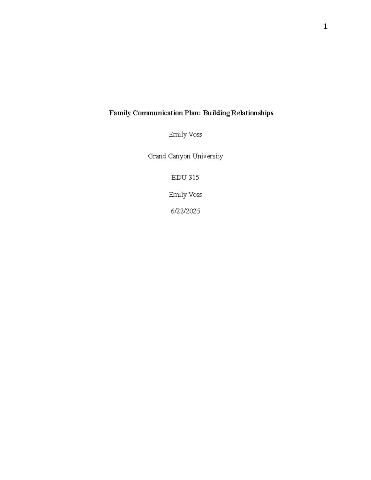 EDU 315 Family Communication Plan: Enhancing Student Success - Studocu
