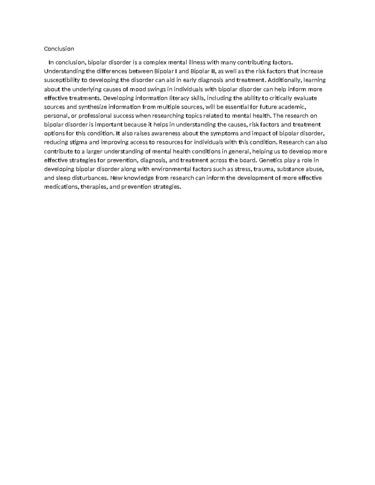 Conclusion of Bipolar Disorder: Key Insights and Research Findings ...
