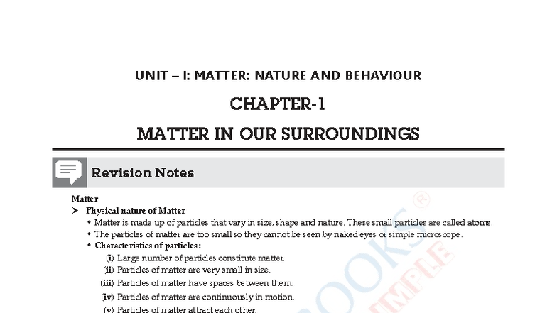 Oswaal CBSE Class 9 Science Revision Notes for 2023 Exam - Studocu