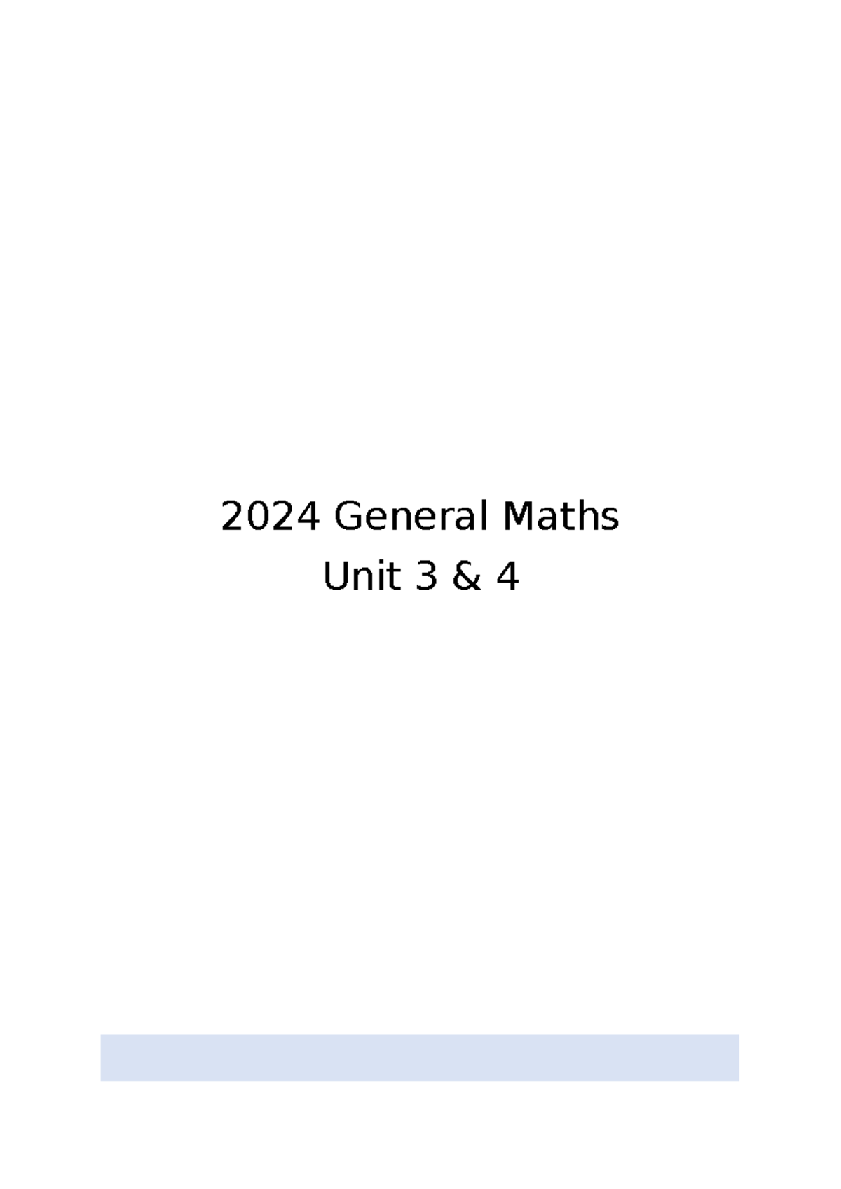 2024 General Maths Unit 3 & 4: Data Distributions and Analysis - Studocu