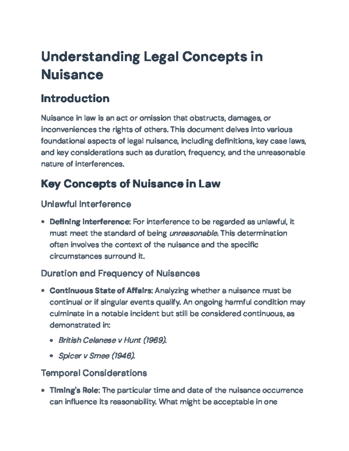 Understanding Nuisance Law: Key Concepts and Case Studies ...